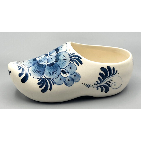 Delft Holland USA | Accents | Vintage Delft Porcelain Clog Shoe White ...